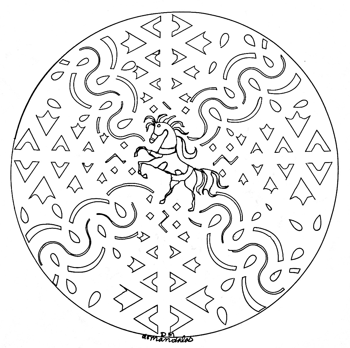 Mandala Domandalas Horse Simple Mandalas mandala-domandalas-horse-simple-mandalas