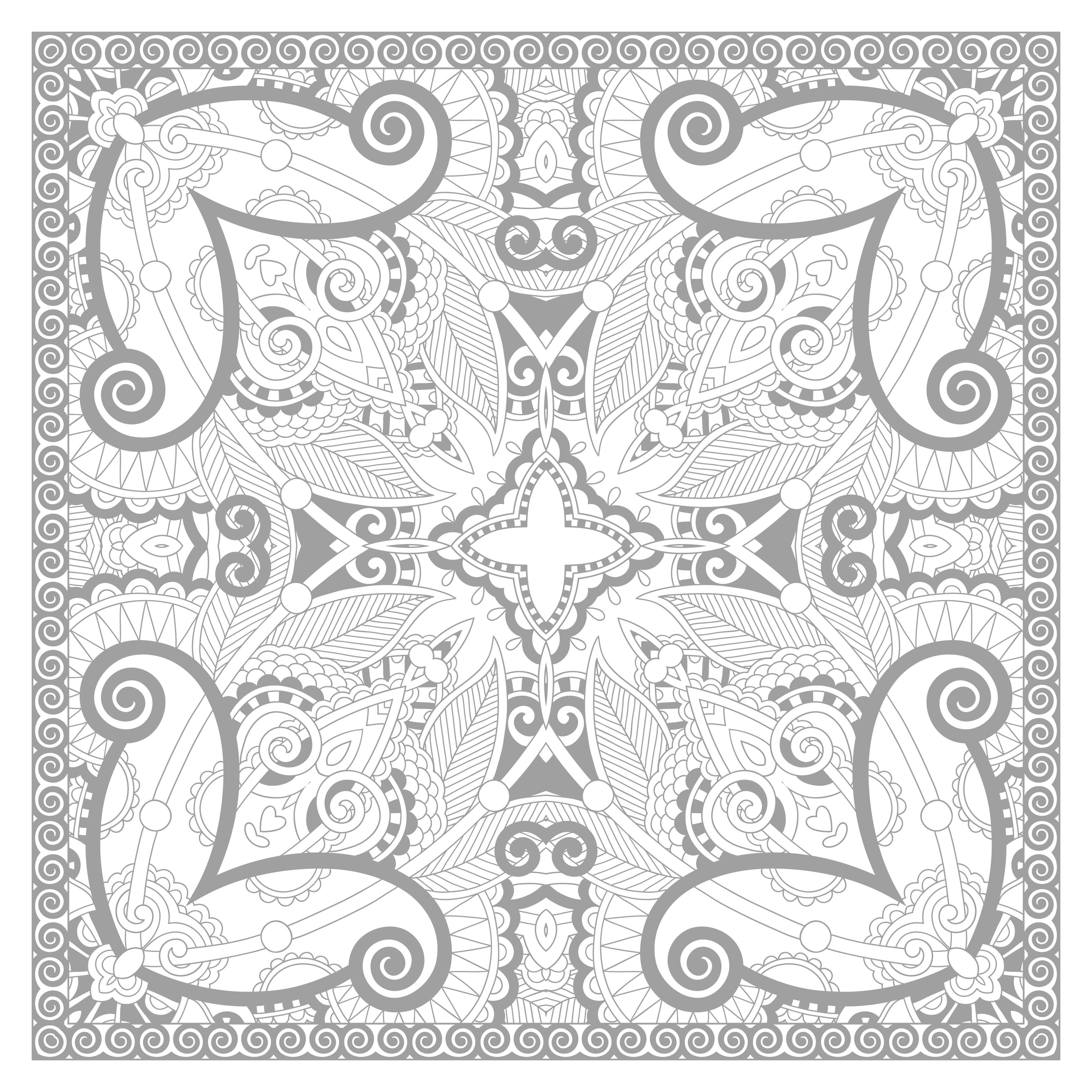 Squared complex Mandala coloring page - Very difficult Mandalas (for ... Squared complex Mandala coloring page - Very difficult Mandalas (for ...